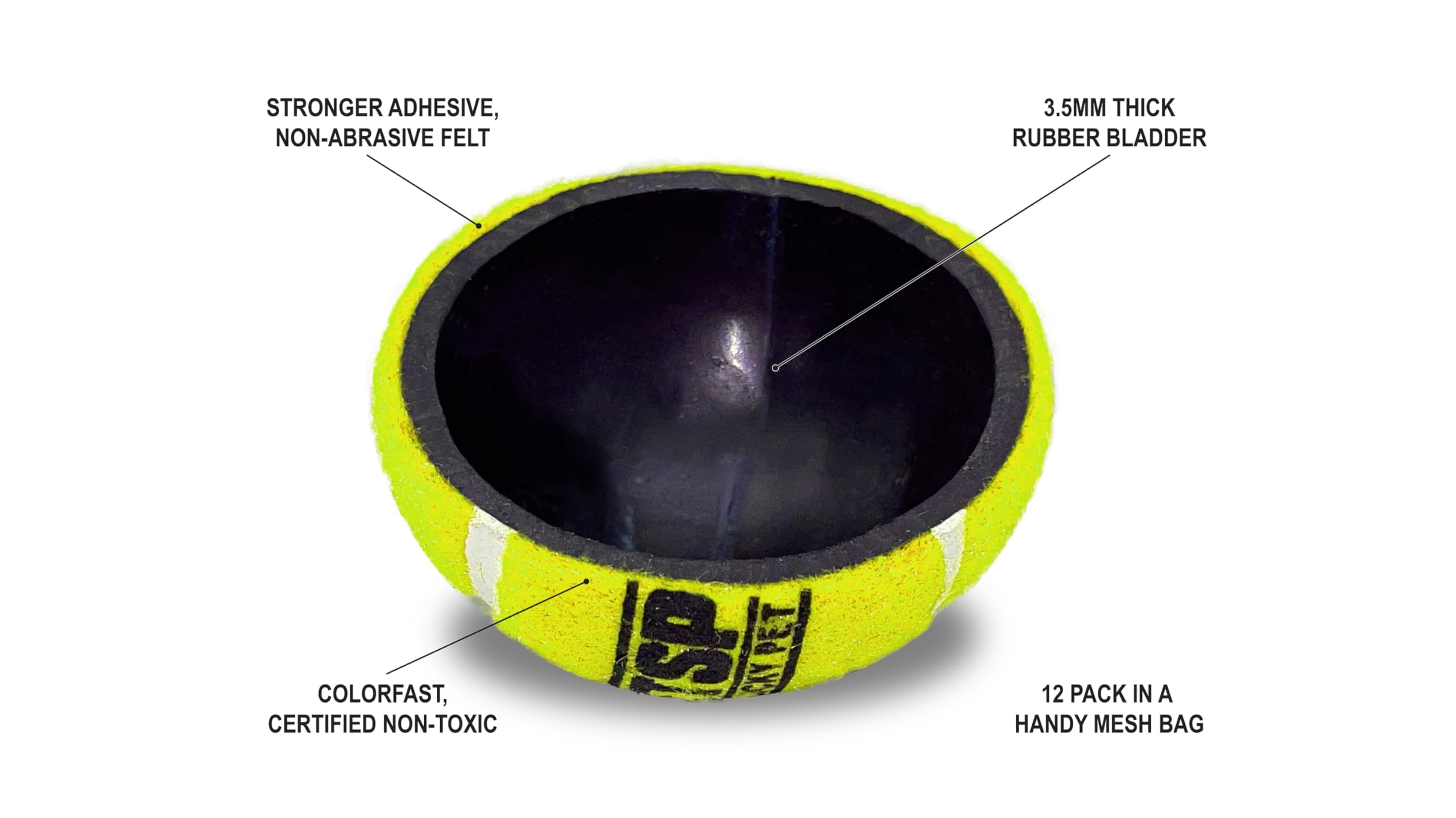 Snapklik.com : PetSport Yellow Tennis Ball Dog Toys 12 Pack Medium (2.5 ...