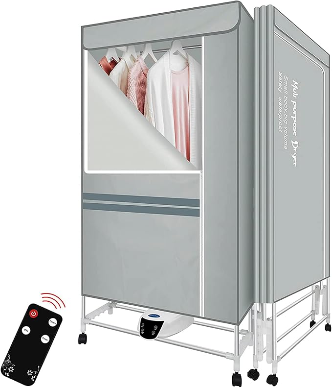 Amazon.com: Electric Clothes Dryer with Remote Control and Timer, 1300W ...