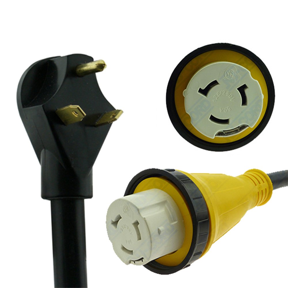Snapklik.com : NU-SET Lock RV Dogbone Adapter 30 Amp Male - 50 Amp ...