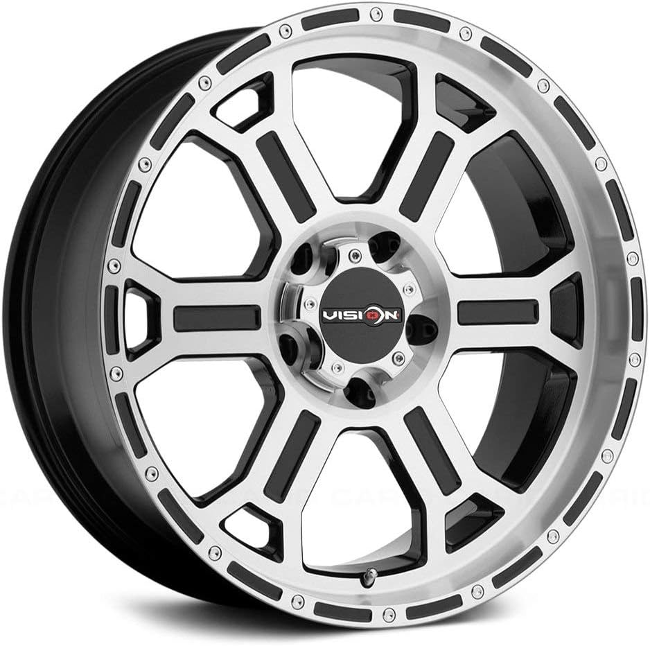 Amazon.com: Vision 372 Raptor Wheel with Gloss Black Machined Face&Lip ...