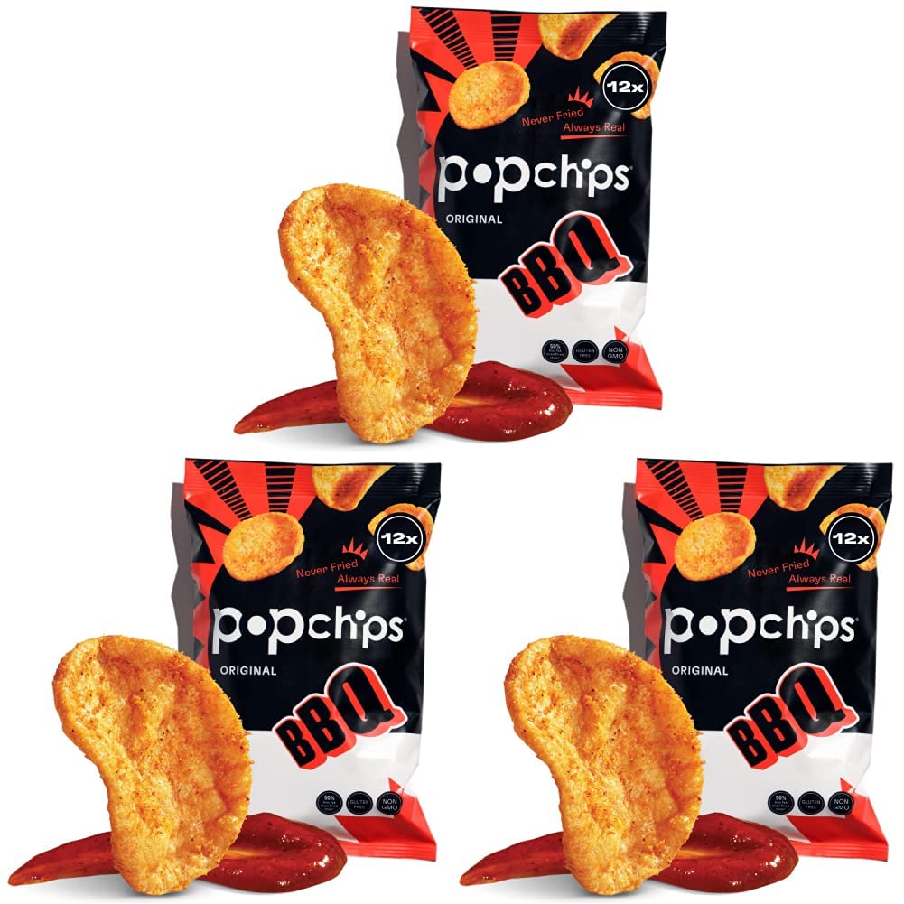 Amazon.com: Popchips Potato Chips, BBQ, 12ct Single Serve 0.8oz Bags ...