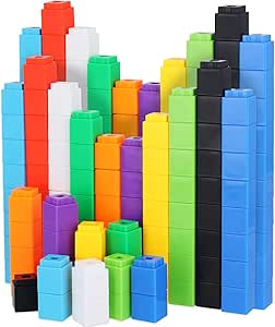 200pcs Math Cubes, Plastic Connecting Number Block Colorful Linking ...