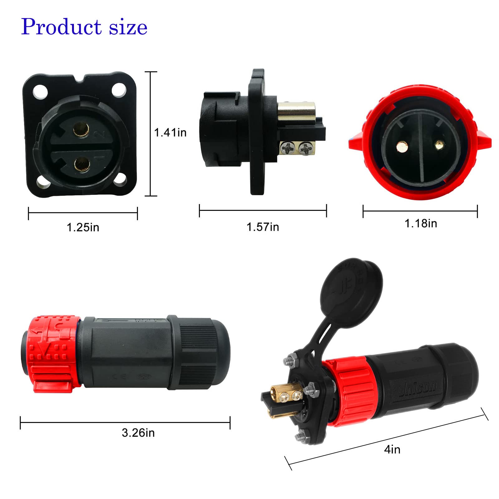 Snapklik.com : GaiRen 50 Amp Industrial Connector, 8AWG 2 Pin ...