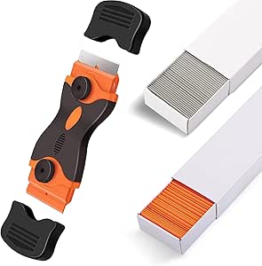 Scraper Tool Set Double Edged Glass Scraper with 10pcs Steel Blades and ...