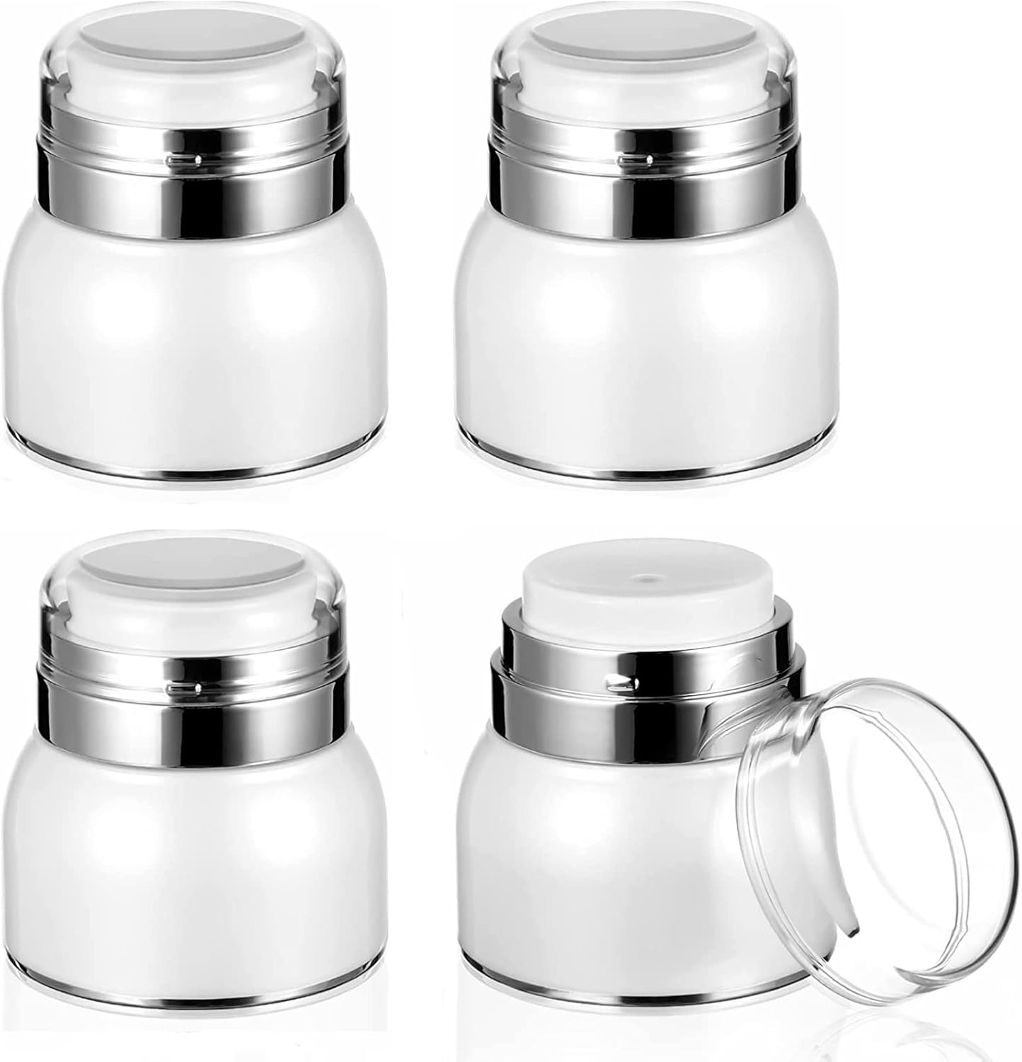 Amazon.com: Minsily 4 Pack 1 Oz Airless Pump Jars Empty Cream Jar ...