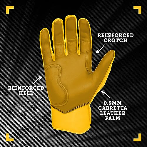 Snapklik.com : BRUCE BOLT Original Series Short Cuff Yellow Batting Glove