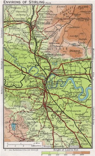 Buy Environs of Stirling. Vintage Plan. Dunblane Bridge of Allan ...