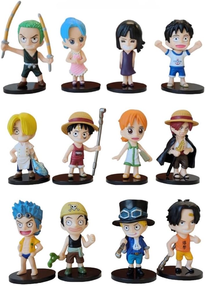 Buy One Piece Set of 12 Figurines Anime Action Figures – 8cm Approx ...