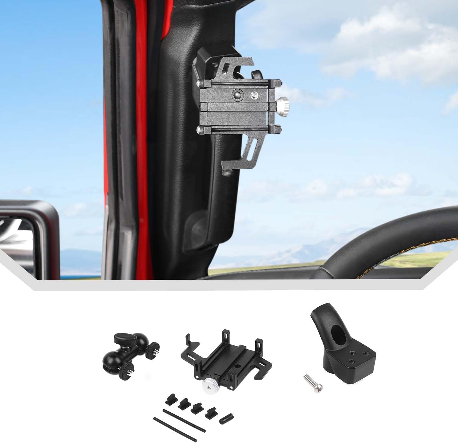 Amazon.com: JeCar Grab Handle Phone Mount for 2024+ Jeep Wrangler JL ...