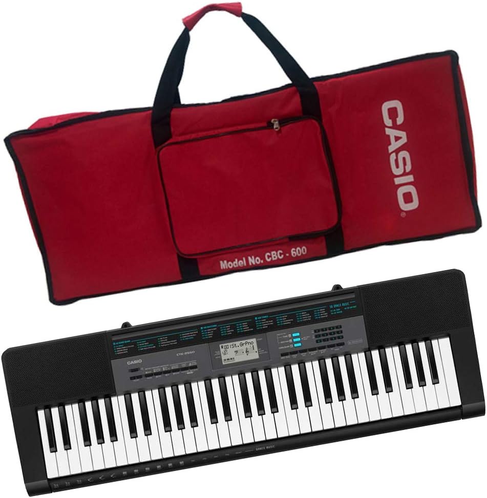 Casio CTK-2550 61-Key Portable Keyboard with Carry Case (Red) : Amazon ...