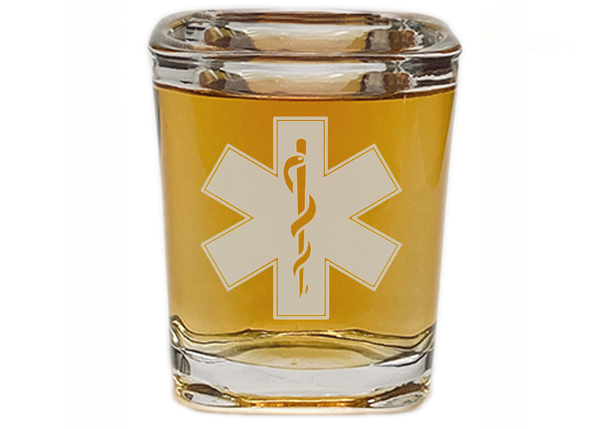 Amazon.com | Rogue River Tactical Square EMT Star of Life Shot Glass ...