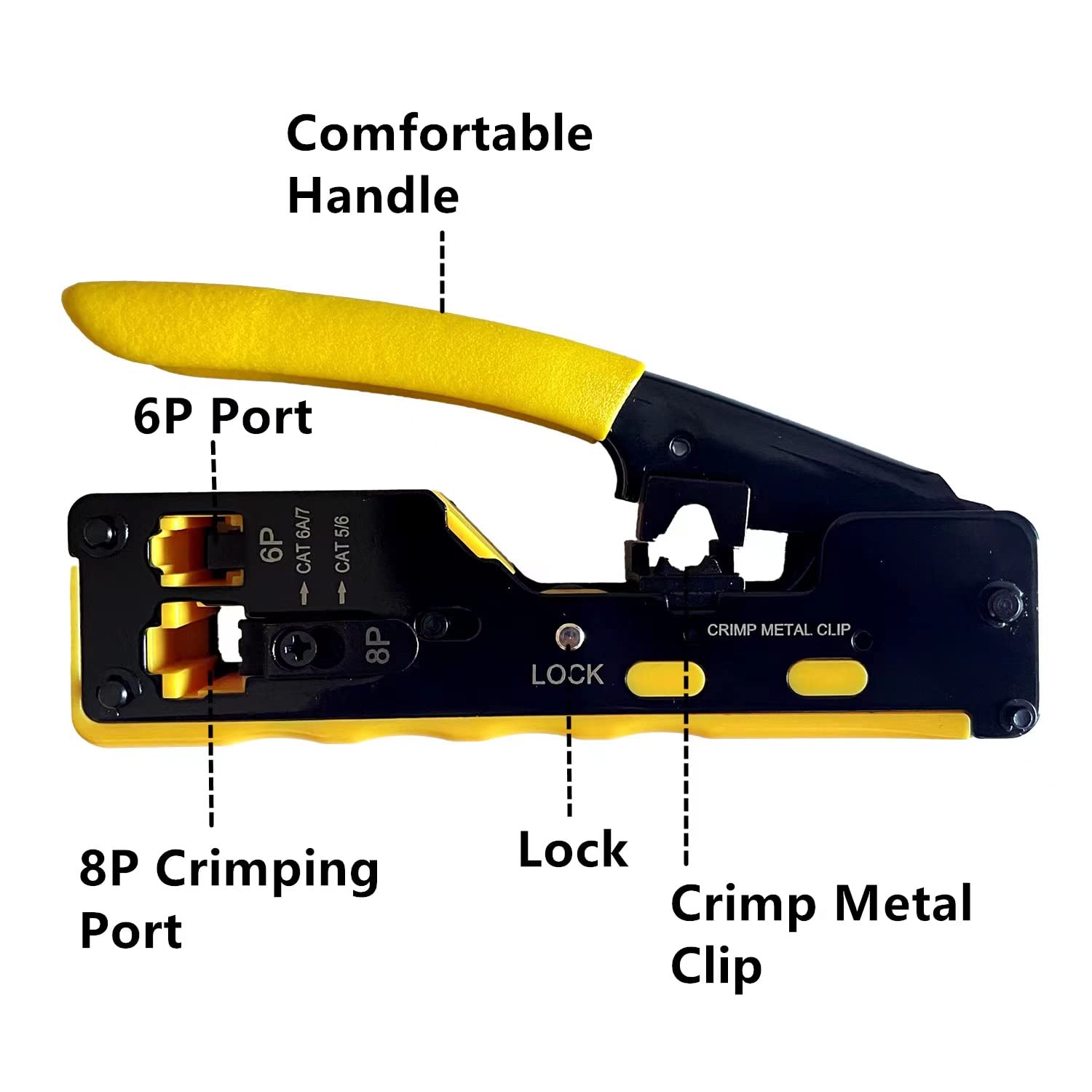 RJ45 Crimp Tool Pass Through Ethernet Crimper CAT6 Cat5e, 57% OFF