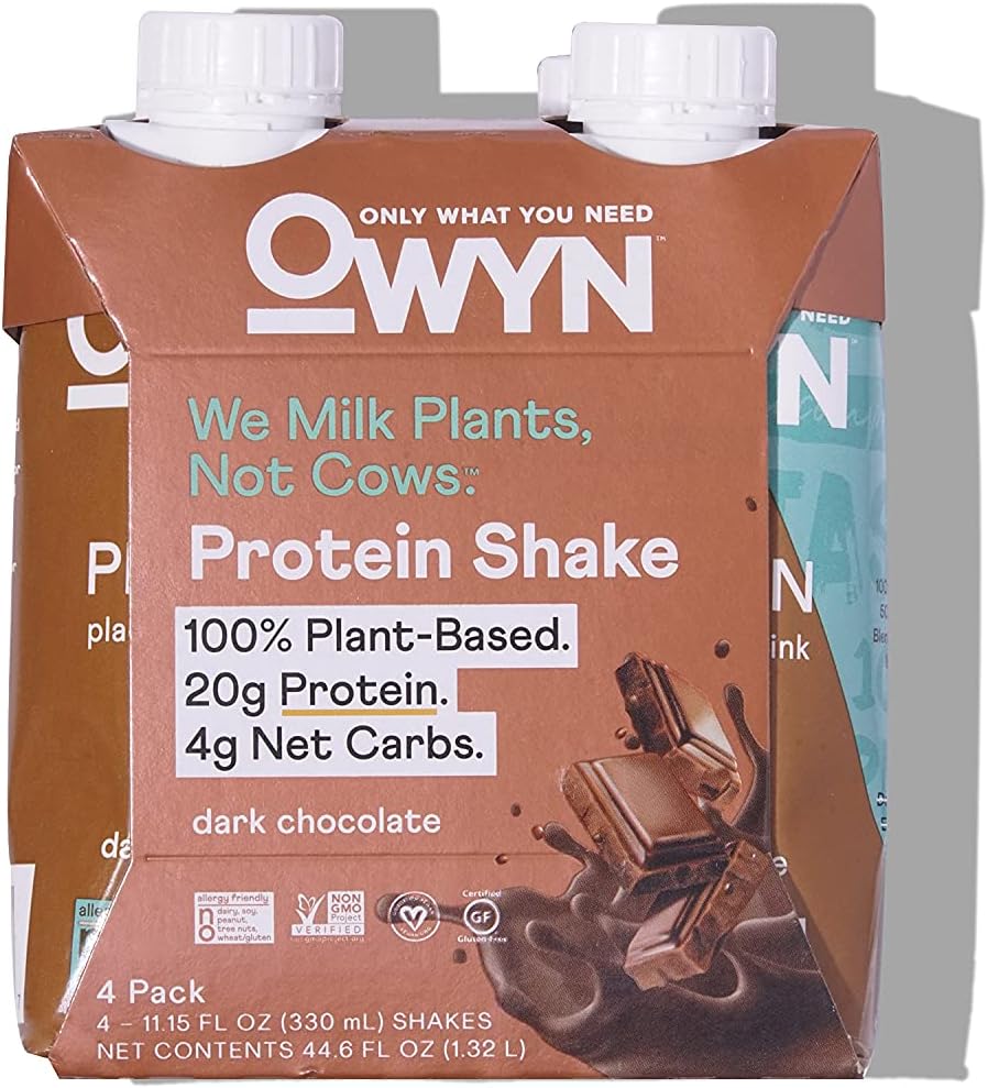 Amazon.com : OWYN Dark Chocolate Plant Based Protein Shake 4pk, 11.15 ...
