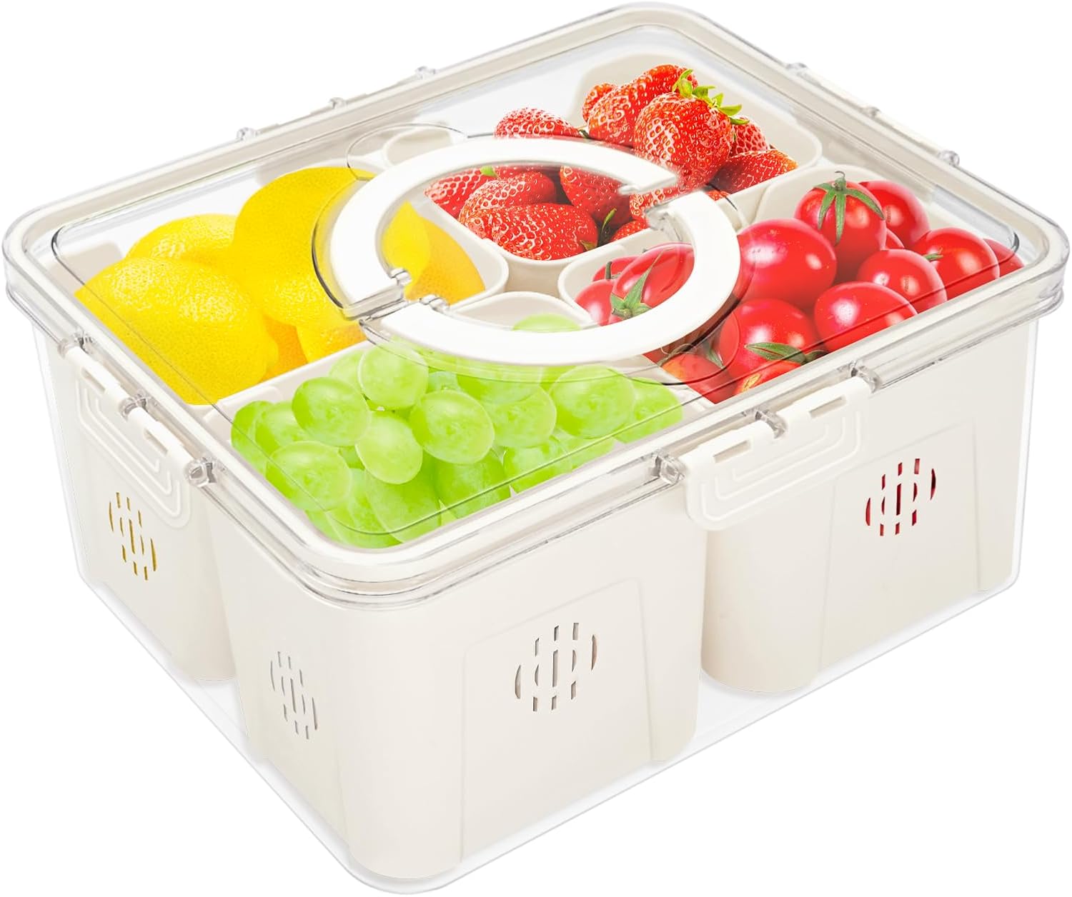 Amazon.com: Fruit Storage Containers for Fridge: Divided Serving Tray ...