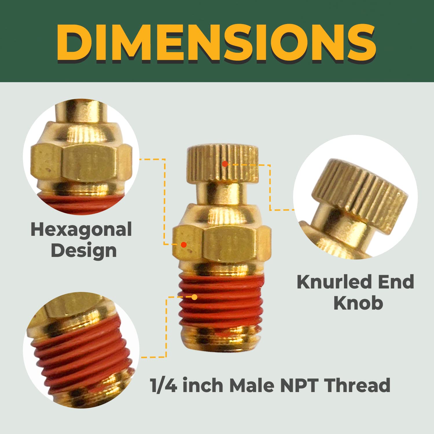 Snapklik.com : Air Compressor Tank Drain Cock, 1/4 NPT Brass Tank Drain ...