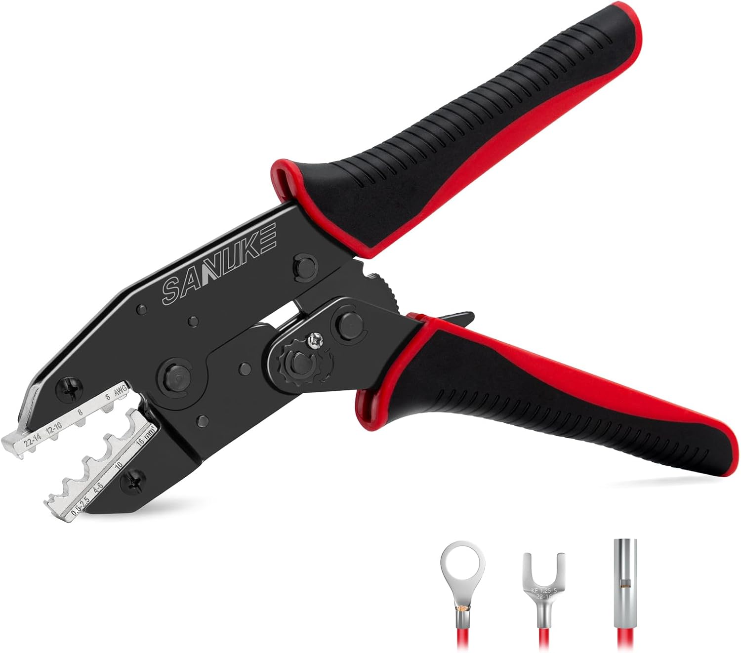 Sanuke Crimping Tool For Non-Insulated Wire Connectors-AWG 22-6 ...