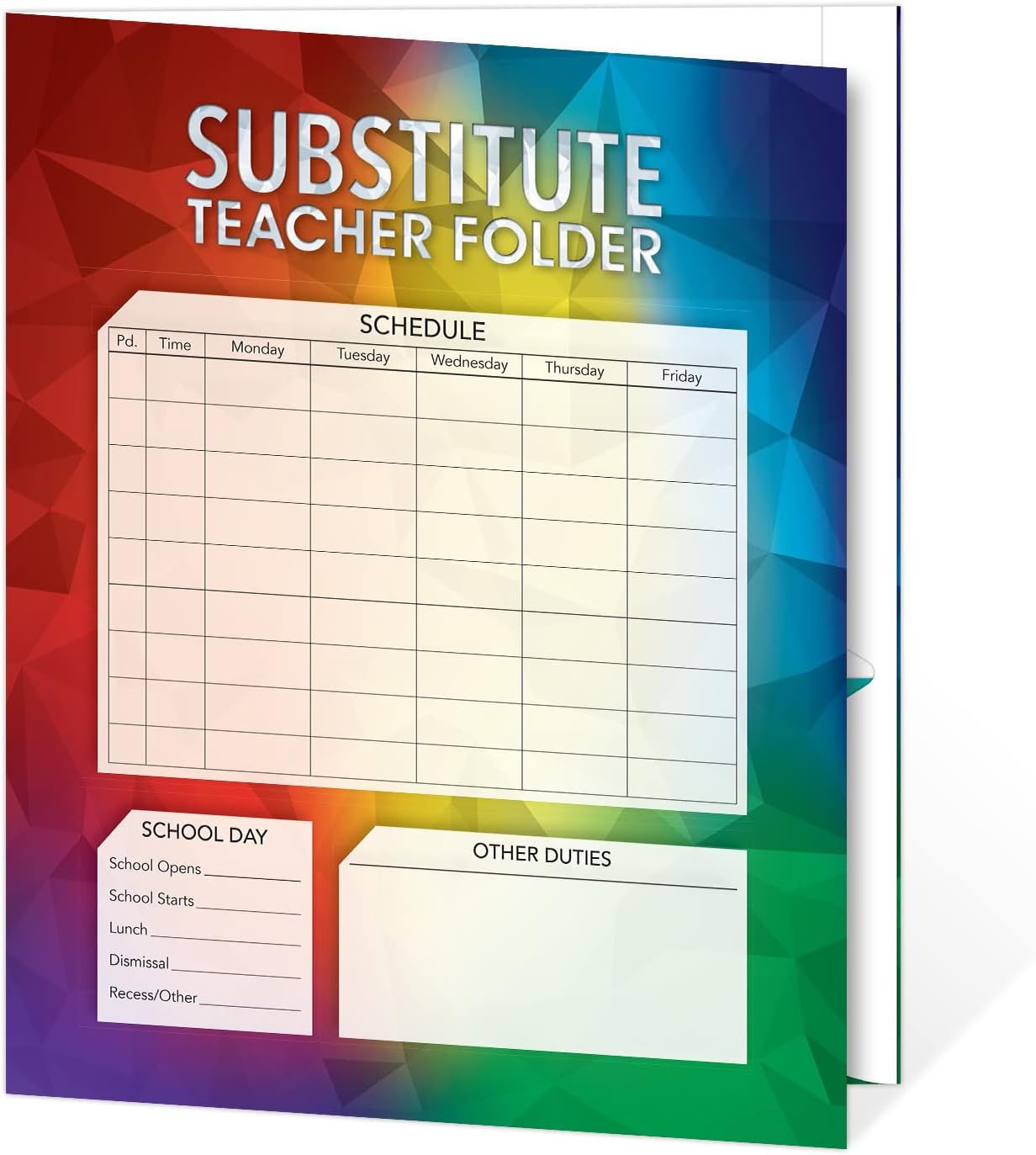 Amazon.com : Substitute Teacher Folders, Updated Design, 12 Folder ...