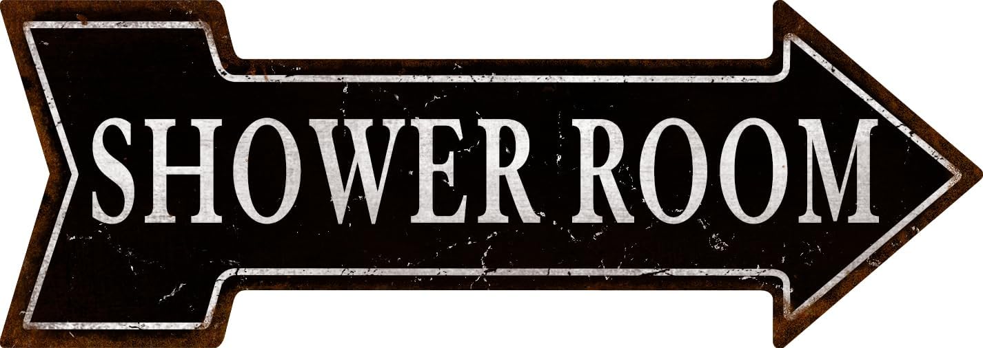 Amazon.com: Mukuko Outdoor Shower Beach Sign, Shower Room Arrow Tin ...