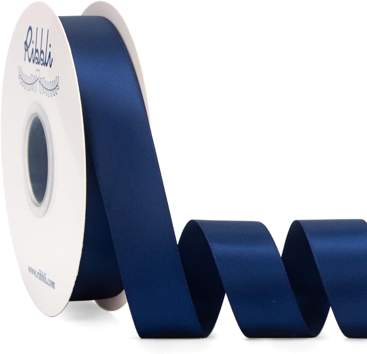 Amazon.com: Qjaiune Navy Blue Satin Ribbon 1 Inch x 25 Yards Ribbon ...