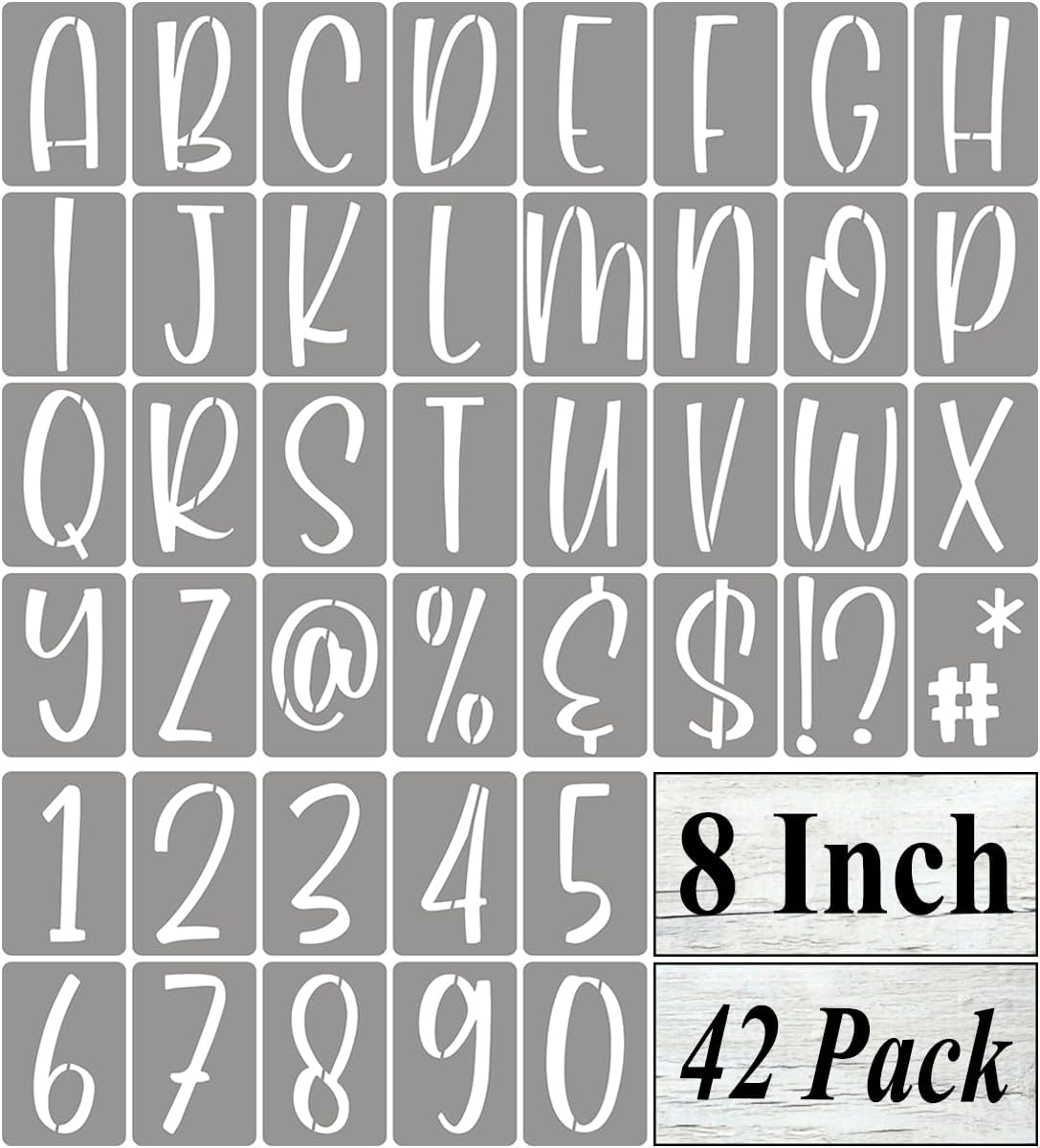 Amazon.com: 8 Inch Alphabet Letter Stencils for Painting - 42 Pack ...