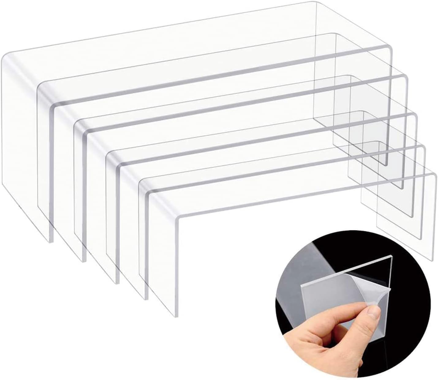 Amazon.com: MGHY 5 Pack Acrylic Display Risers Stand - Cludoo Clear ...