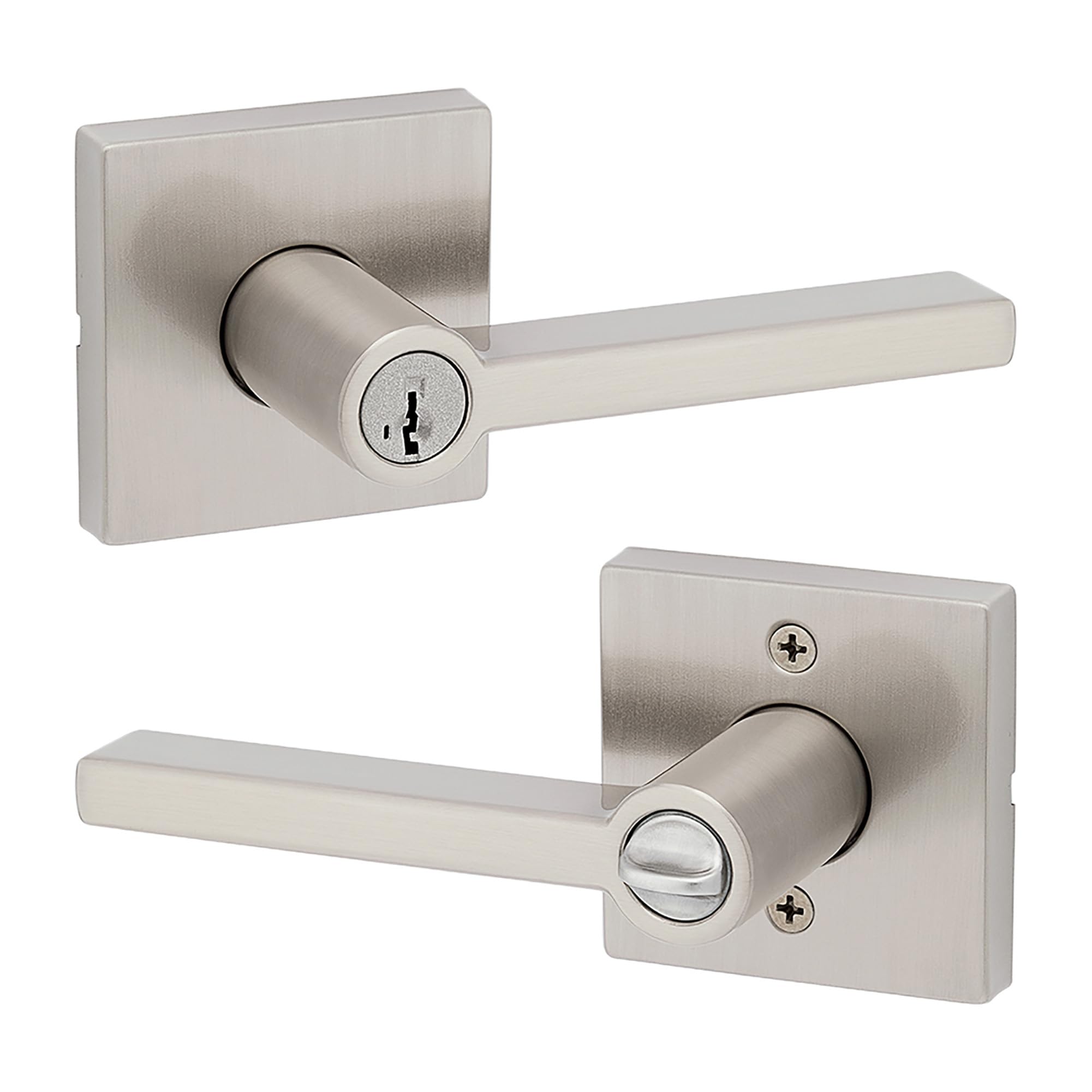 Kwikset Halifax Entry Door Handle with Lock and Key, Secure Keyed ...