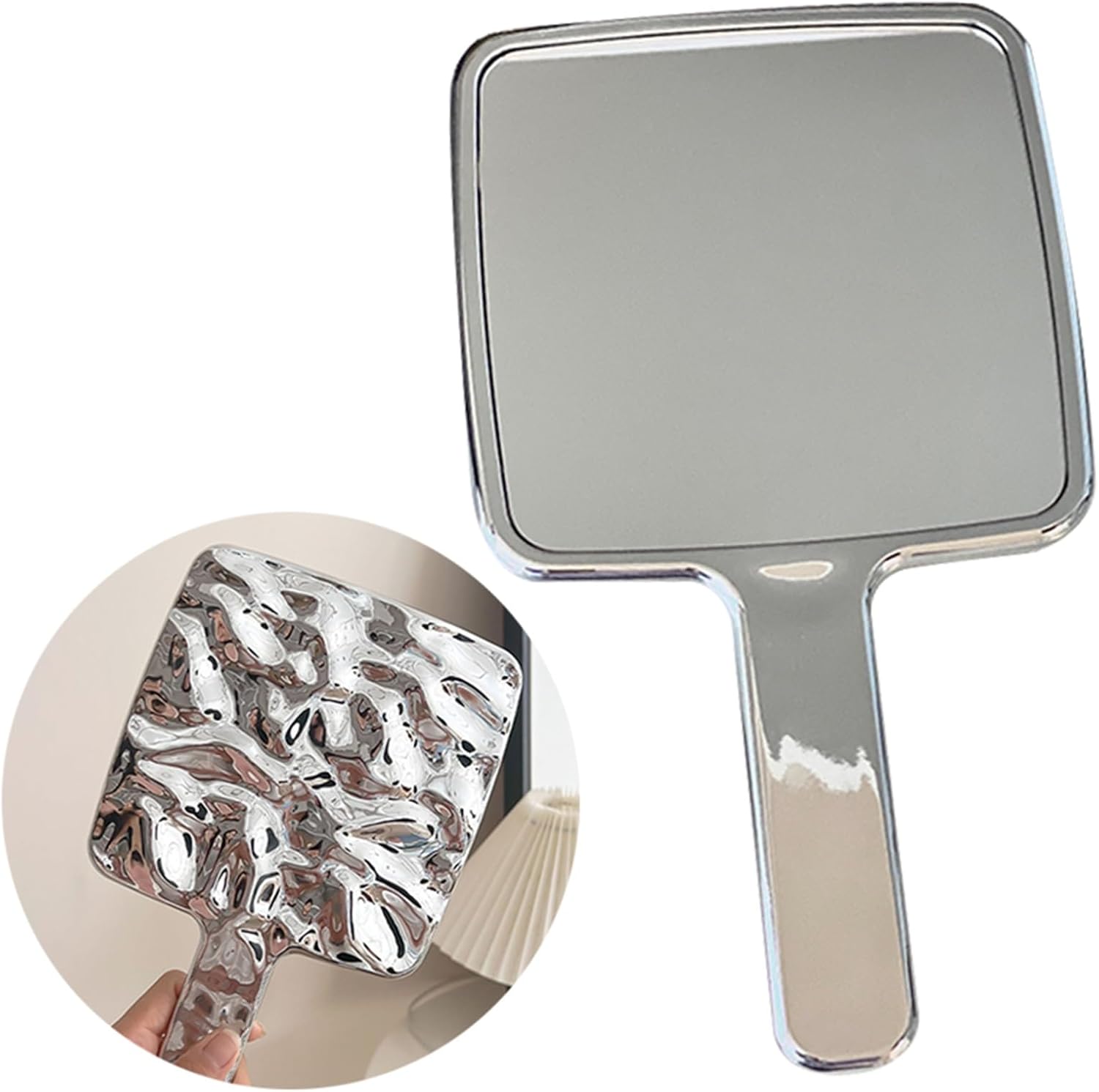 Amazon.com: APLUSH Round Makeup Mirror, Square Hand Mirror, Water ...