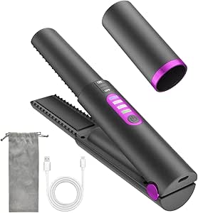 B-Qtech Cordless Hair Straighteners Curler 2 in 1, Mini Portable Travel Wireless Flat Iron, Fast ...