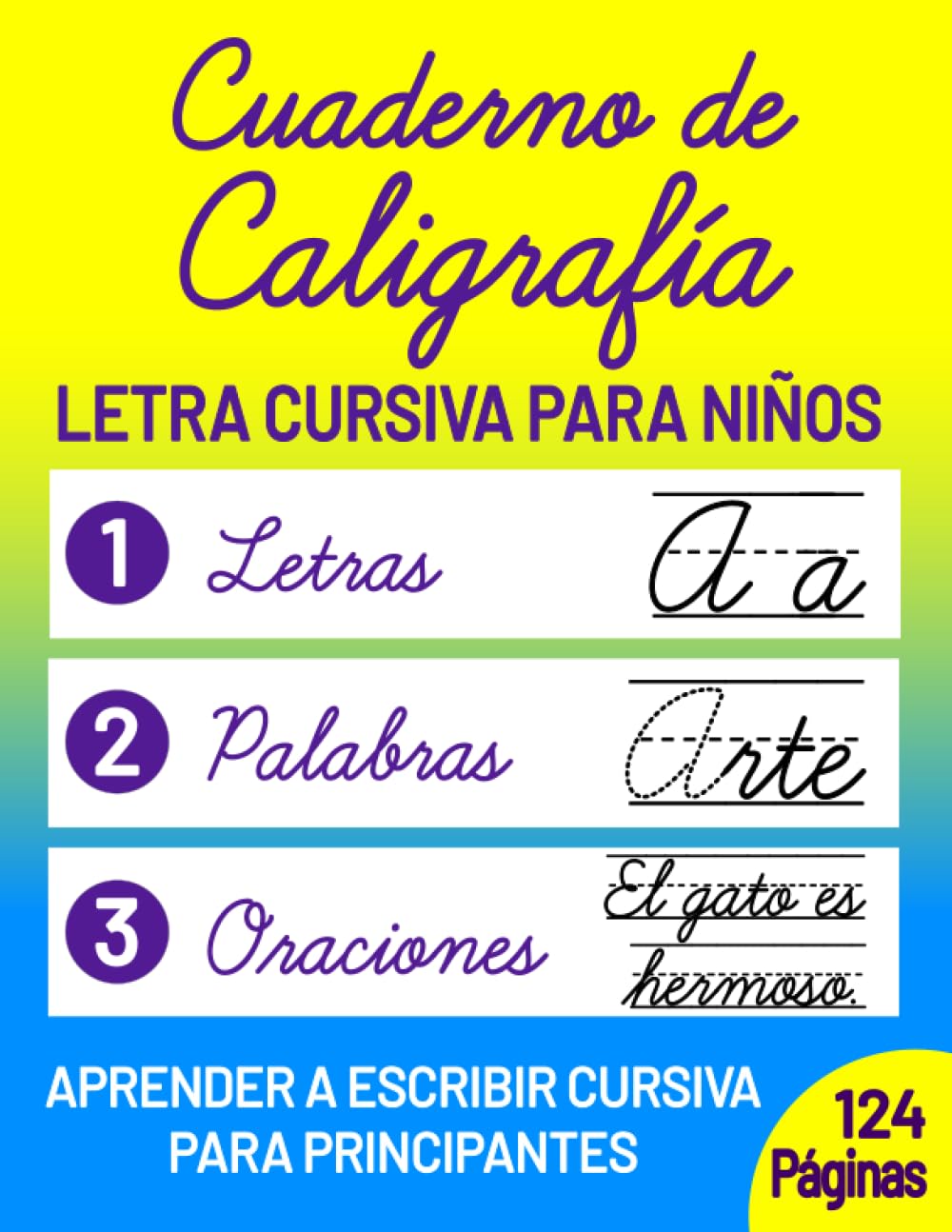 Cuaderno De Caligrafia Para Ninos Escribir Letra Cursiva En Espanol ...