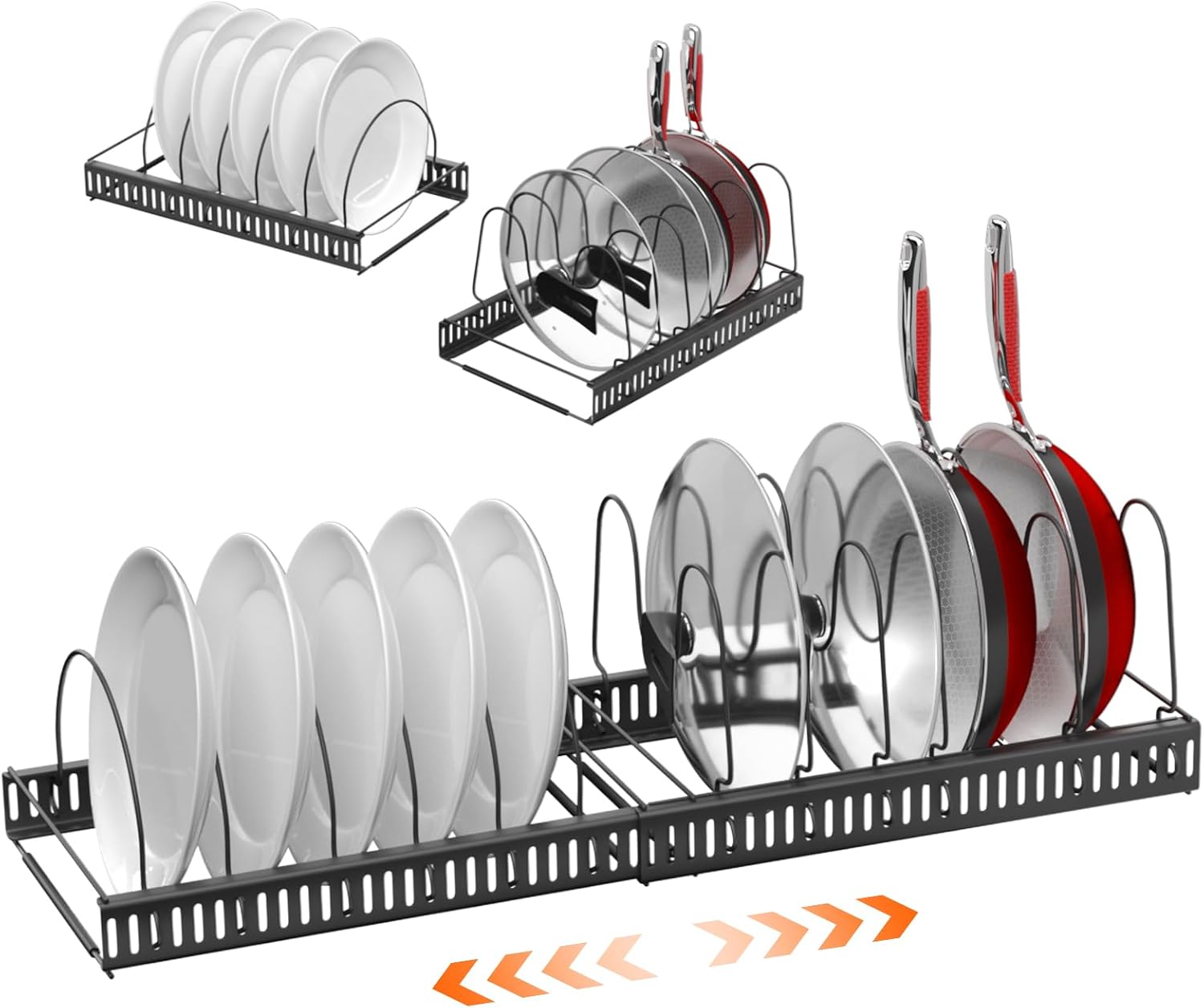 Amazon.com: iHeartYard Pot and Pan Organizer for Cabinet, Length ...