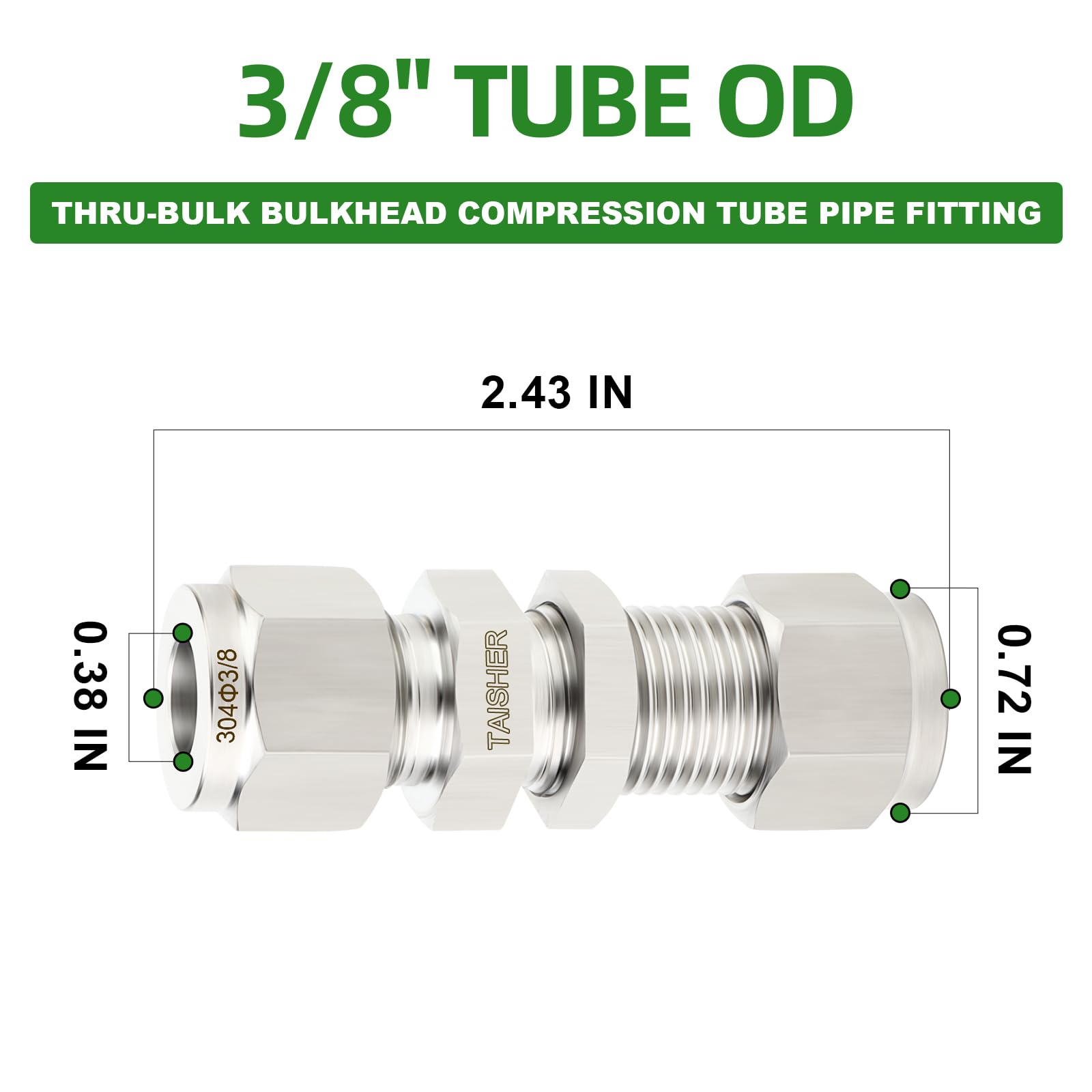 Snapklik.com : TAISHER 1PCS 304 Stainless Steel Thru-Bulk Bulkhead ...