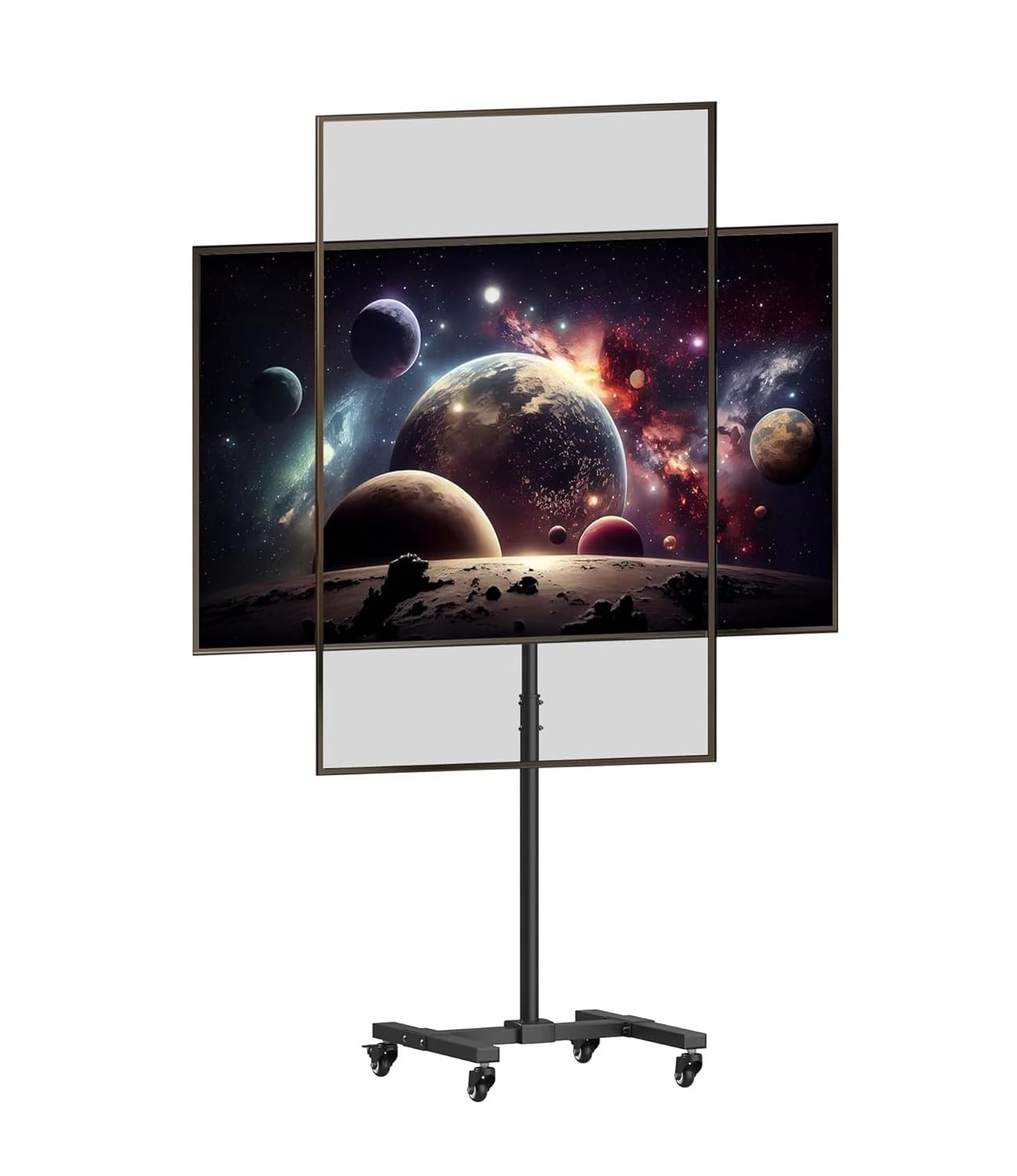 Amazon.com: Mount Plus PL-F400 Rolling TV Stand and Mobile TV Cart for ...