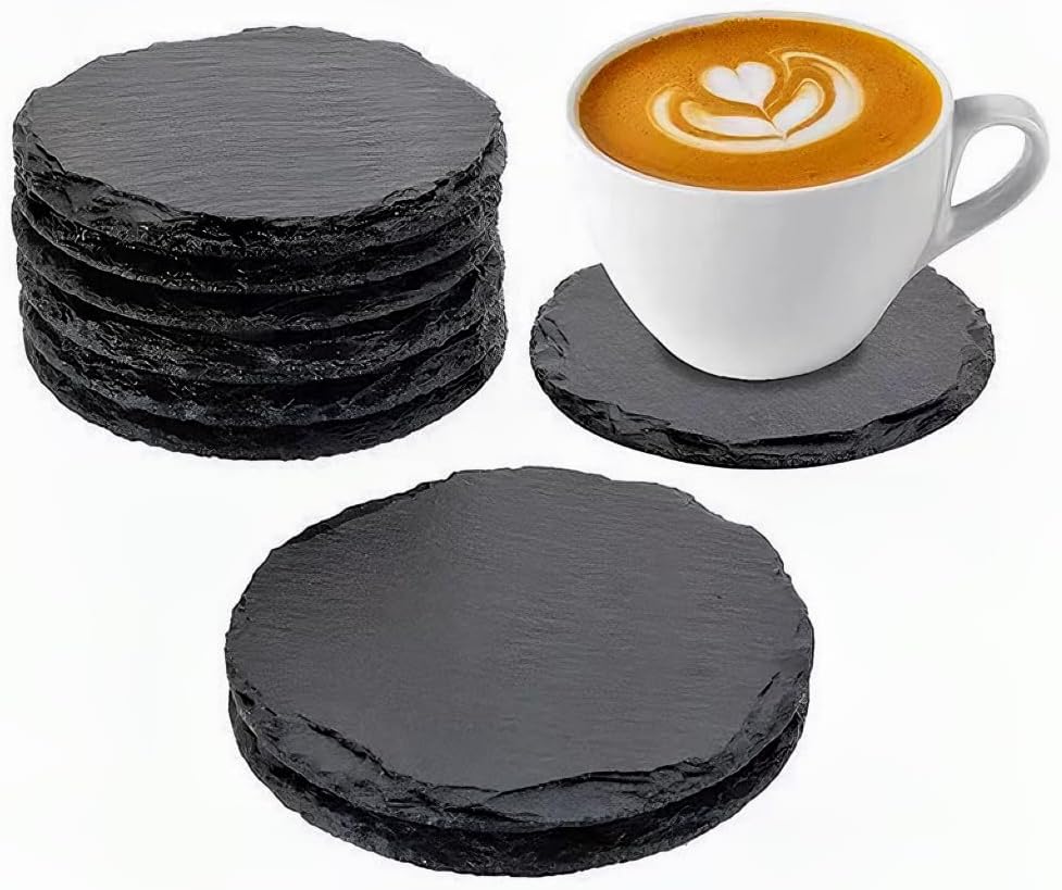 Amazon.com: PINGEUI 20 Pack 4 x 4 Inch Square Slate Drink Coasters ...