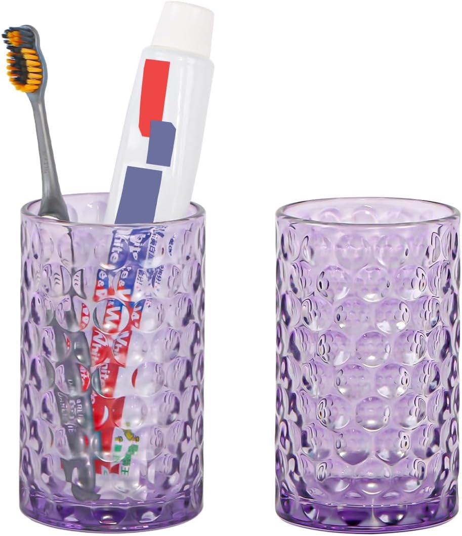 Amazon.com: Tonxus Bathroom Toothbrush Holder Set, 11oz Purple Glass ...