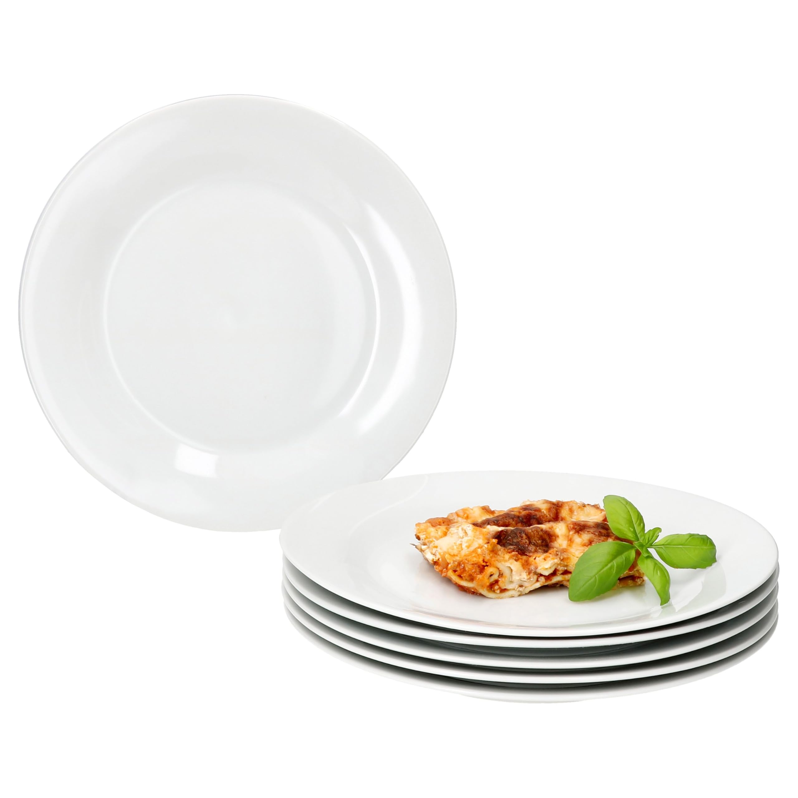 MamboCat Tommy 6er Set Speiseteller I Ø 24cm I weiße Porzellan ...