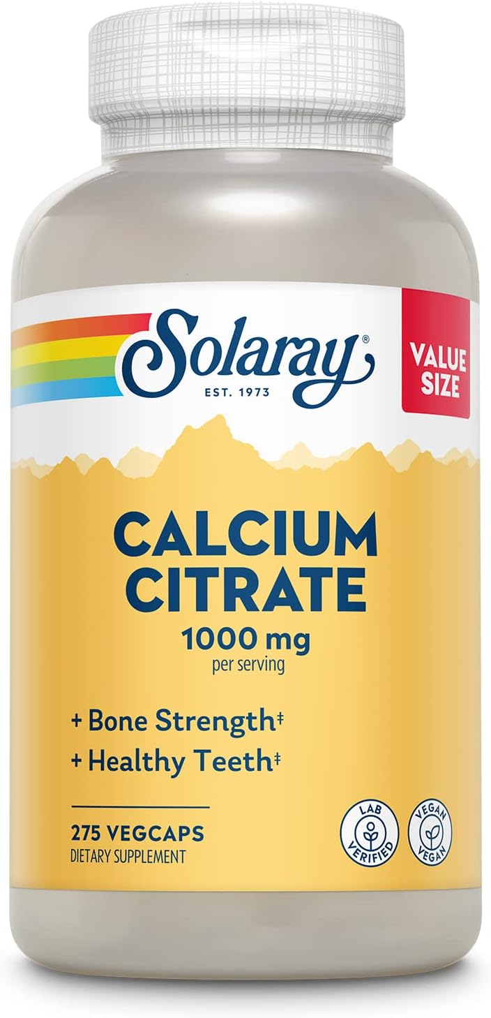 Amazon.com: Solaray Citrato de calcio 1000 mg, suplemento de calcio ...