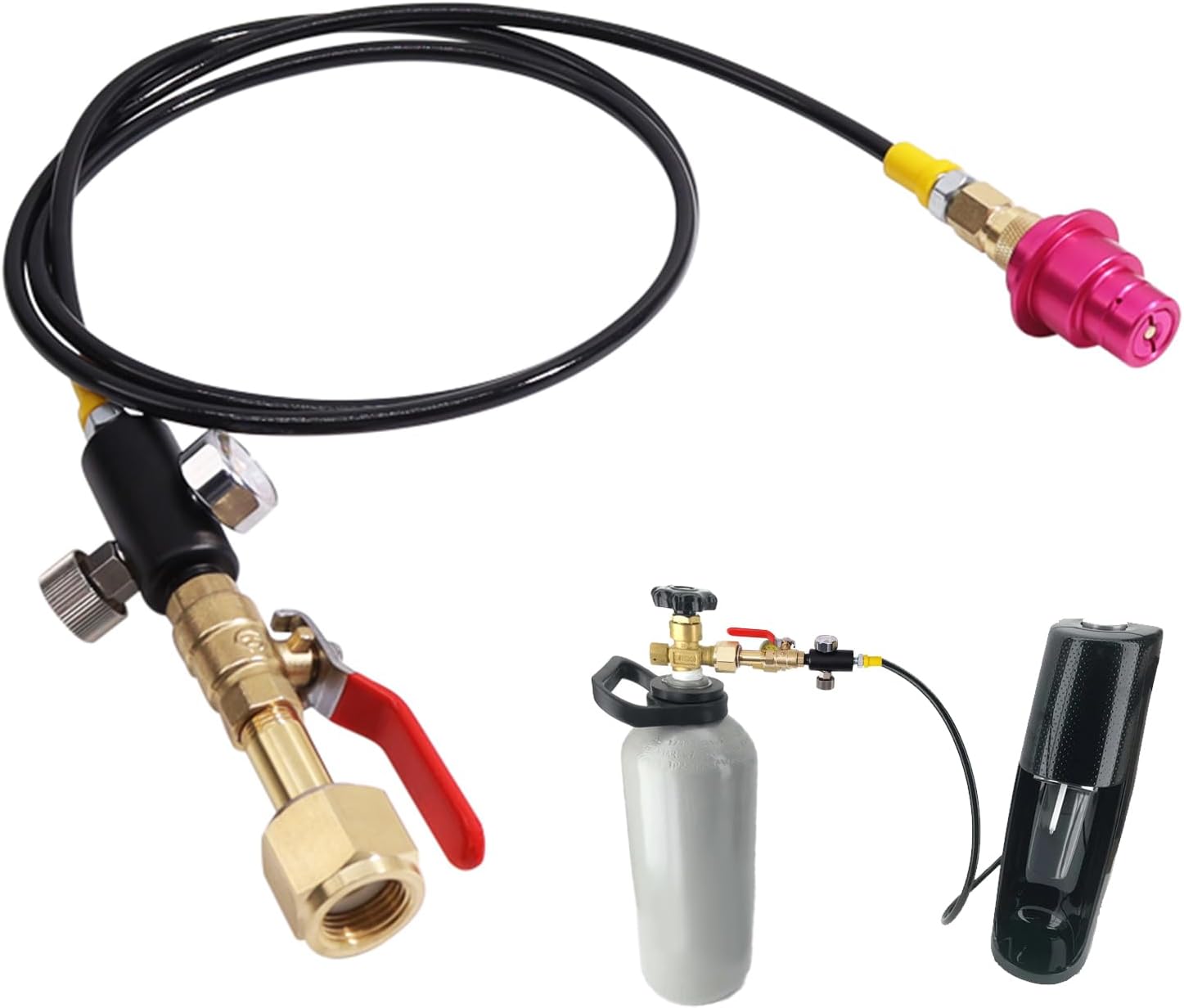 Amazon.com: Co2 Refill Adapter with Pressure Gauge 2000 PSI, CGA320 CO2 ...