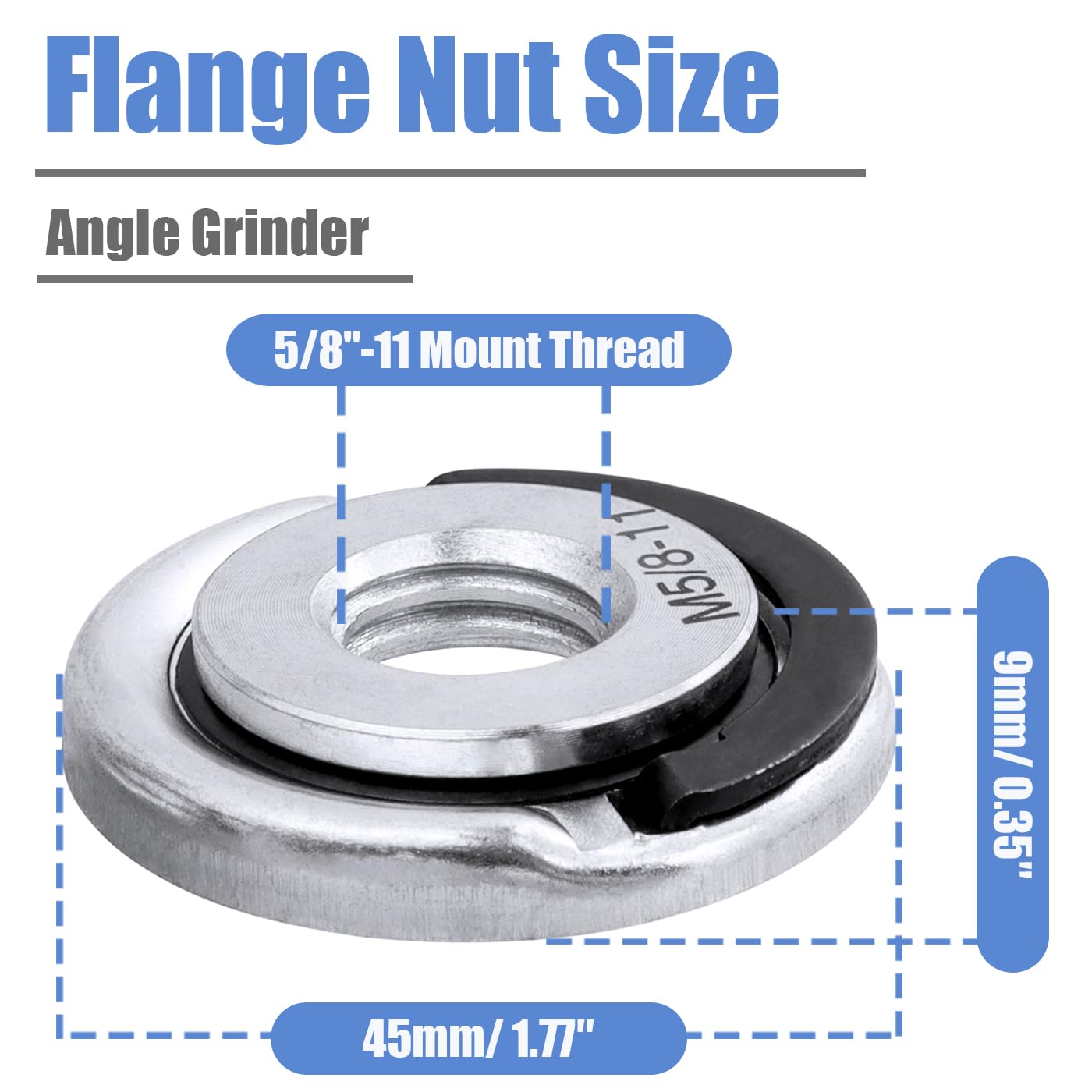 Mesee 2 Pieces Quick Clamping Nuts 5/8″-11 Angle Grinder Fast Locking ...