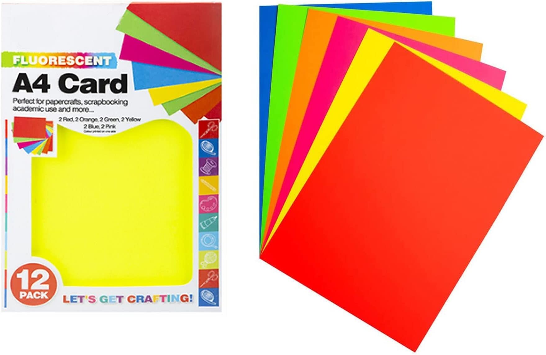 ART BOX 15 Sheets A4 Neon Card, 5013922068756 : Amazon.co.uk ...