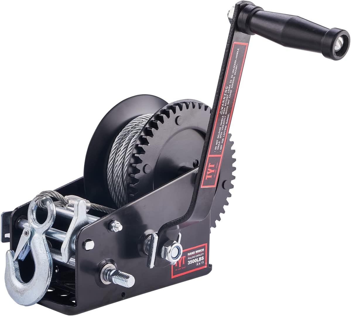 Amazon.com: TYT 3500LB Boat Trailer Cable Winch with 32ft Steel Rope ...