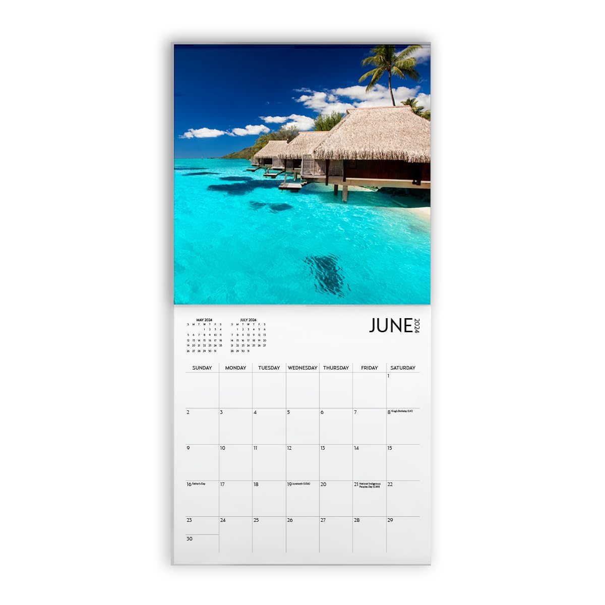 Snapklik.com : Beaches Calendar 2024 And Sticker Pack, Large 12 X 24 ...