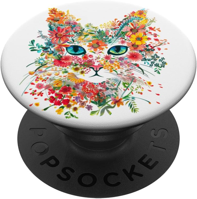 Amazon.com: Cute Black with Green Eyes Cat PopSockets PopGrip ...