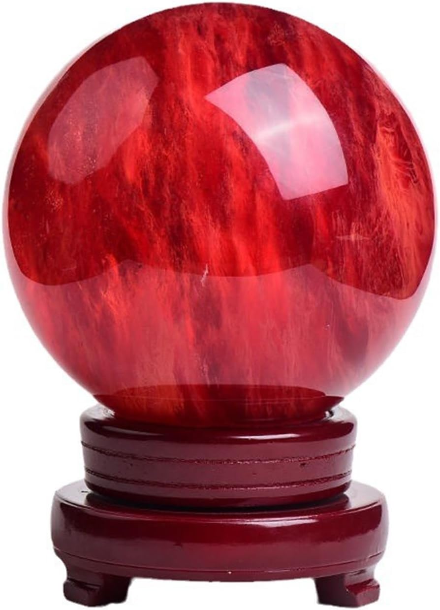 Amazon.com: JBNCRYGD Red Crystal Ball with Stand - Red Obsidian Ball ...