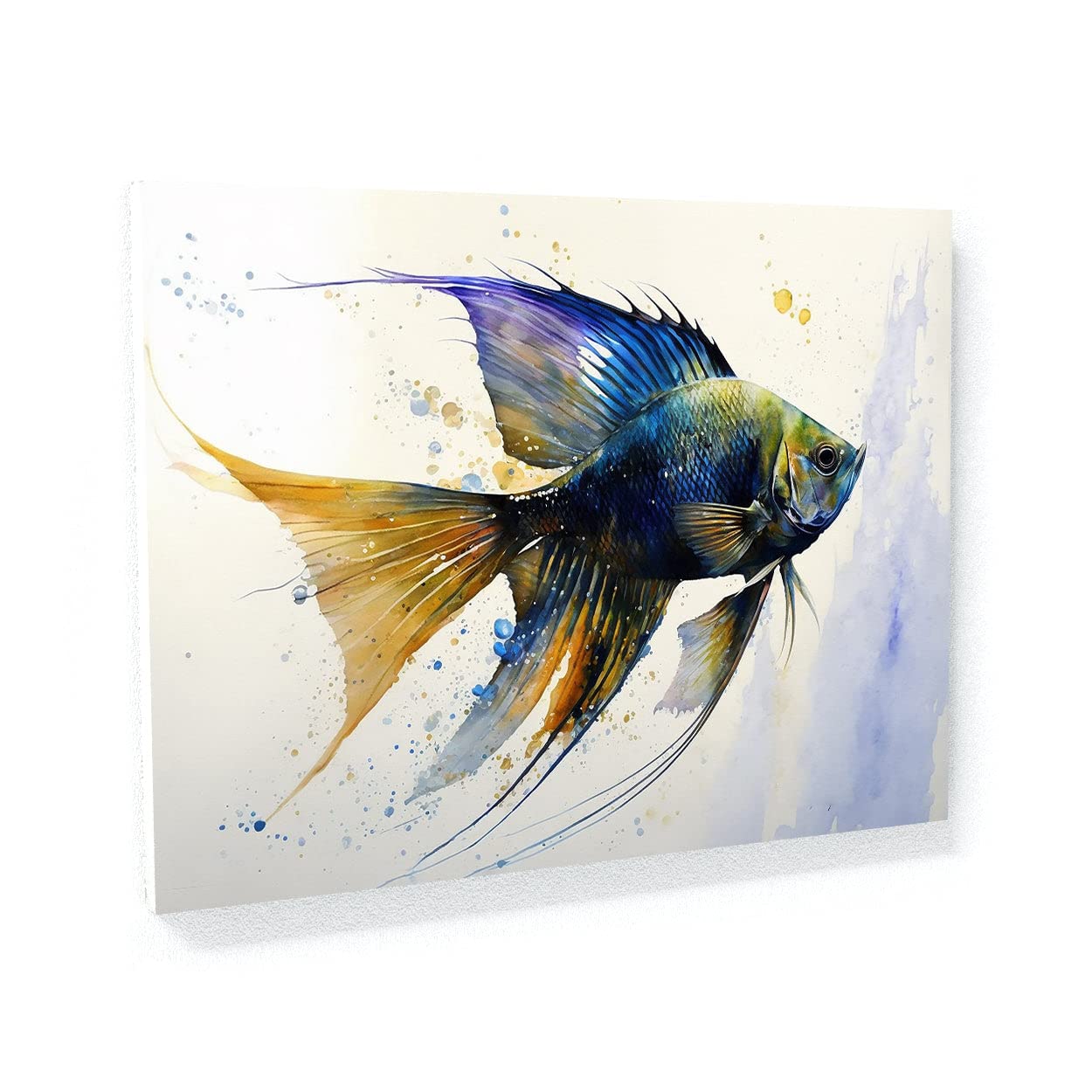 Watercolor Angelfish Black & White Art Card Of Two Angelfish | Tiffany