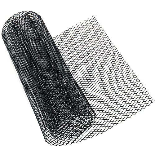 Modengzhe 40 x 13 inch Car Grill Mesh Sheet, Black Painted Aluminum ...