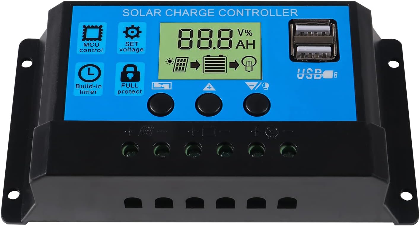 Amazon.com : Melife 30A Solar Charge Controller, 12V/ 24V Solar Panel Charge Controller, Multi ...