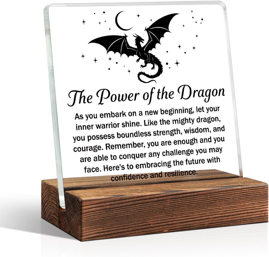 Amazon.com: TOUNER The Power of The Dragon Acrylic Office Decor Sign ...