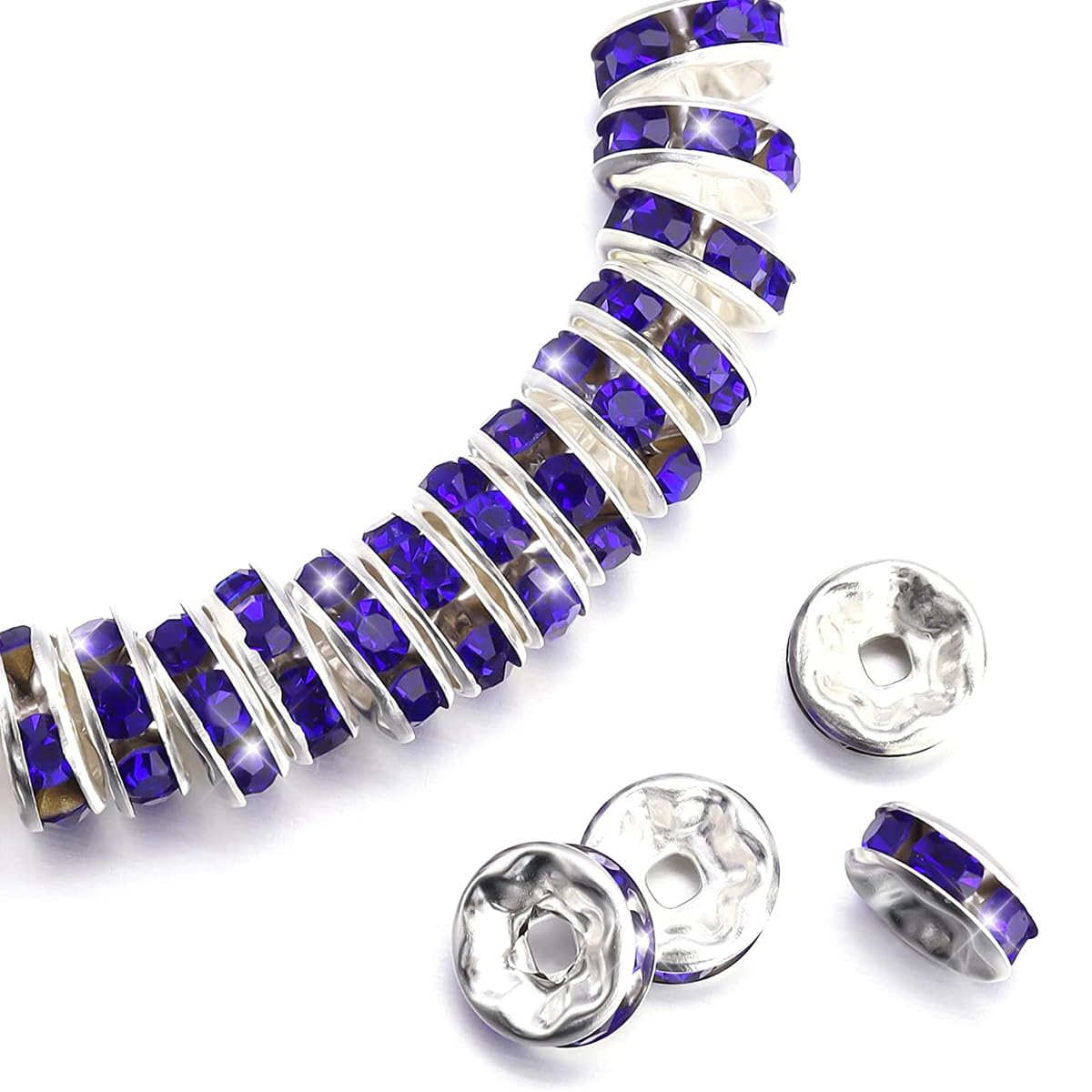 Amazon.com: HAAMIIQII 100PCS 10mm Rondelle Spacer Beads Round Crystal ...