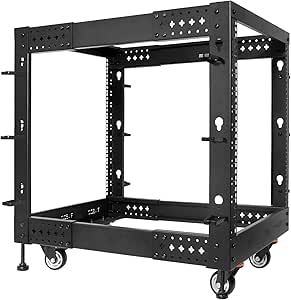 Amazon.com: RIVECO 12U Server Rack Adjustable Depth Network 4 Post Cabinet Open Frame with ...