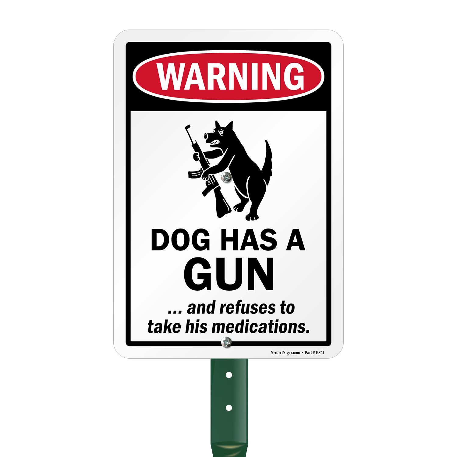 Gun Sign Memes Funny Warning Sign / Dog / Gun / Wall Art / By 3D